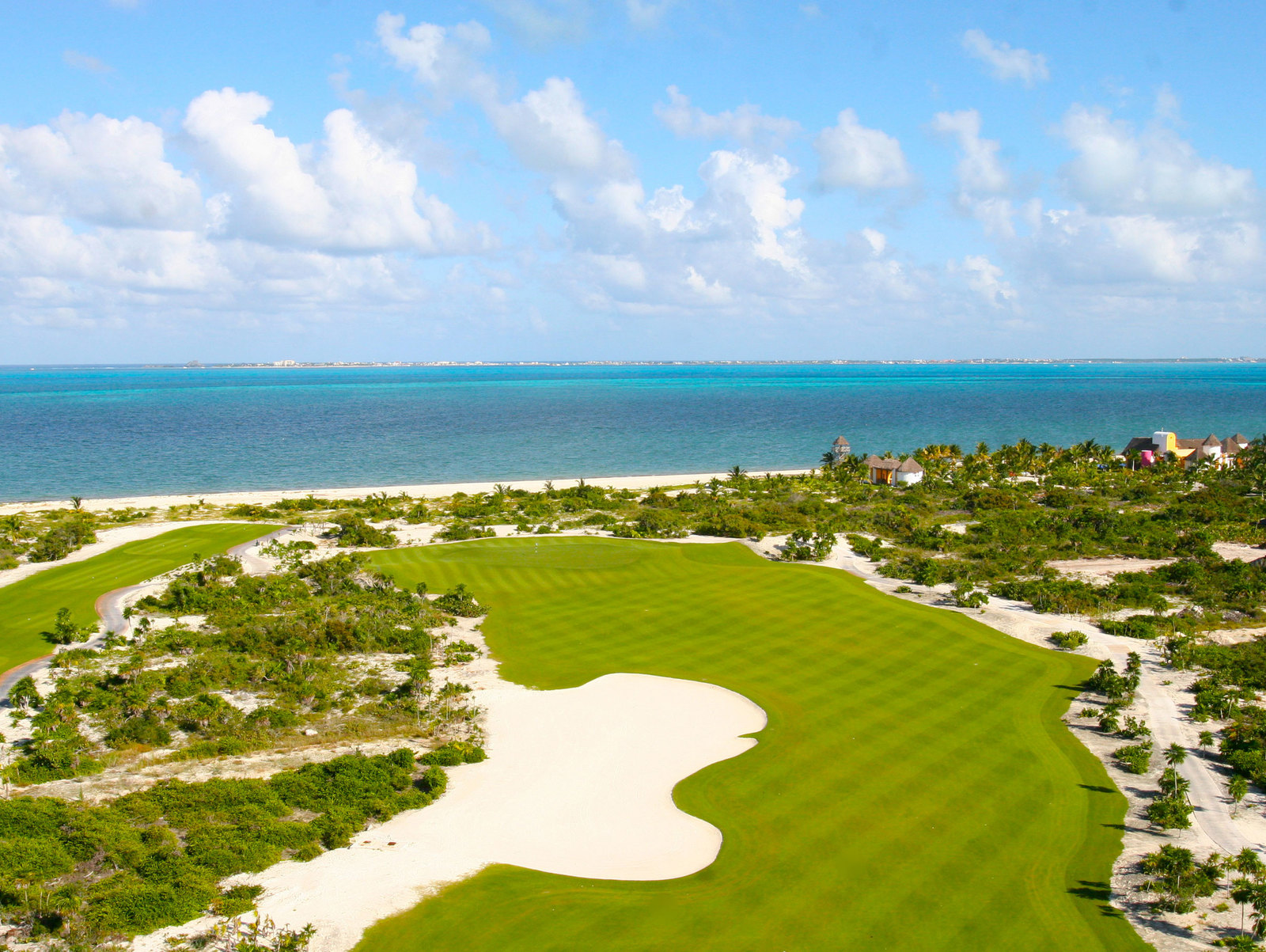 Golf course by the Caribbean Sea